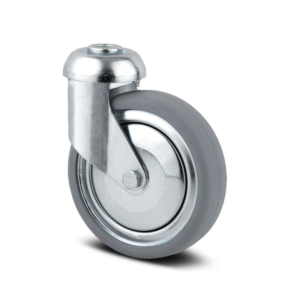 Swivel castor 100 mm | Solid rubber, non-marking, Cone ball bearing ...